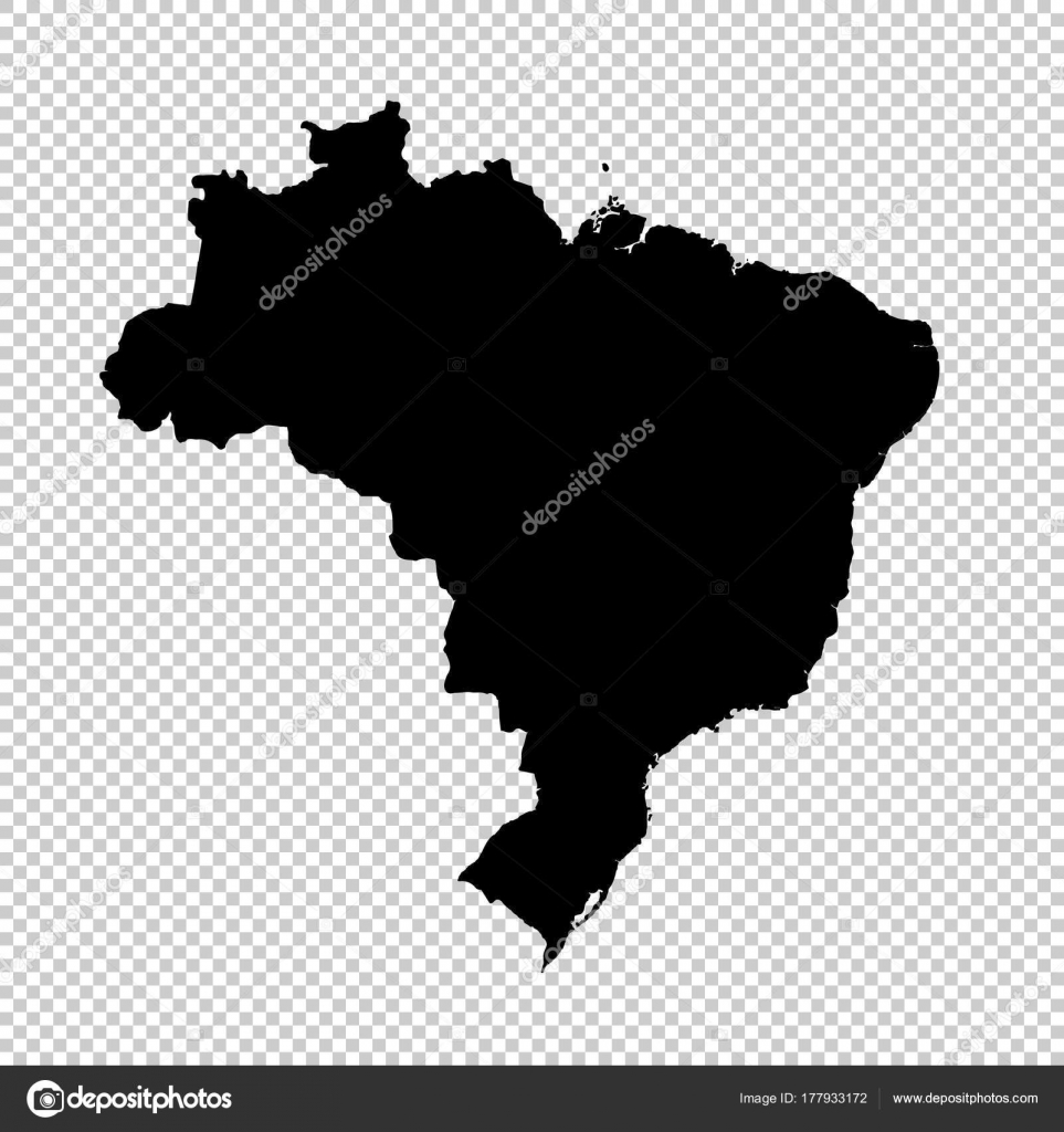 Vector Map Brazil Isolated Vector Illustration Black White Background ...