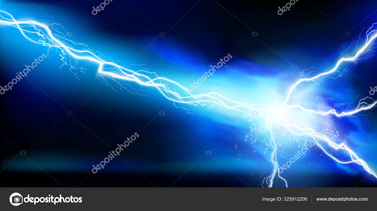 Large electrical discharge. Vector illustration. Stock Vector Image by ...