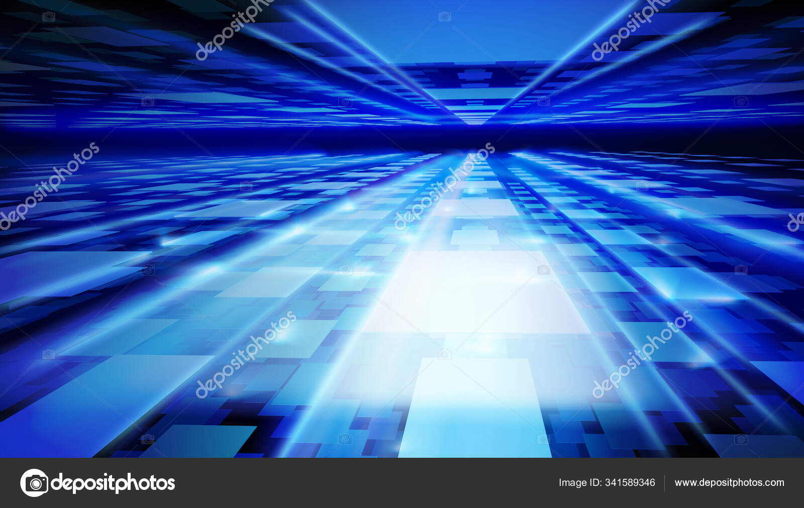 Blue laser lights. Light performance. Stock Vector by ©silvae 341589346