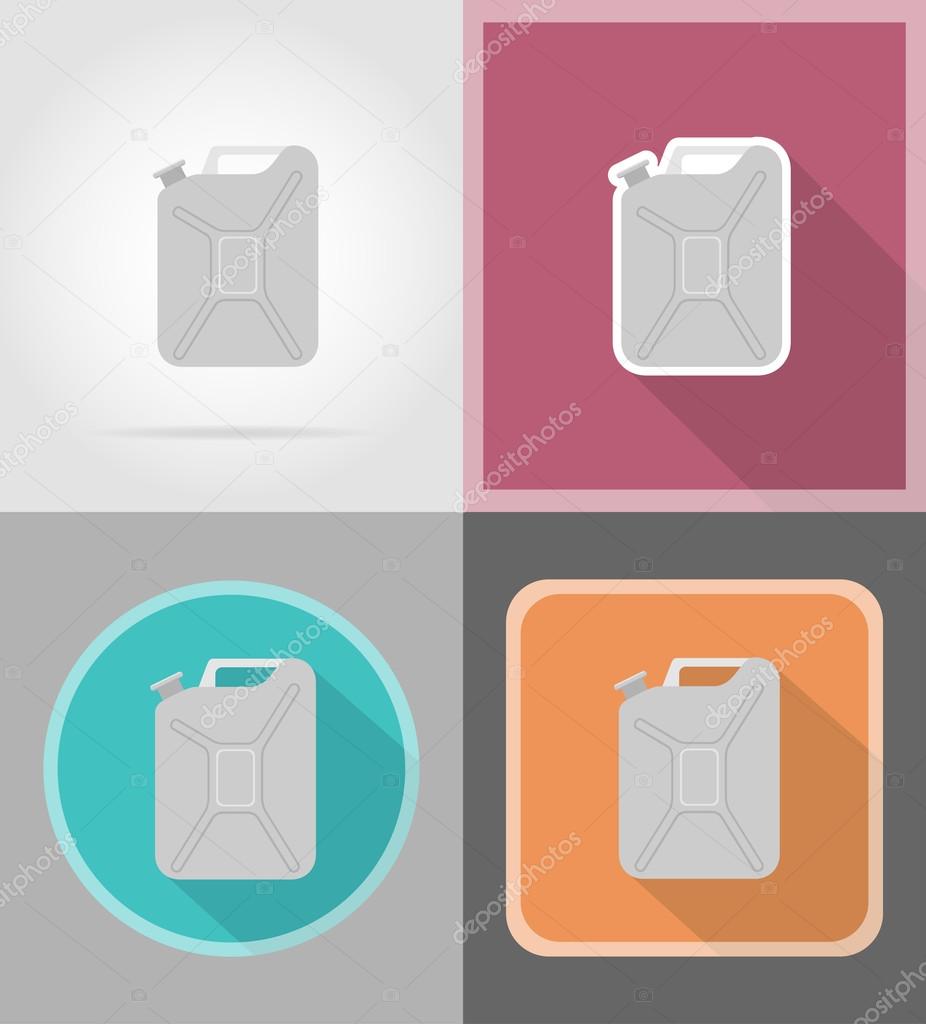 Metallic jerrycan flat icons vector illustration Stock Vector by ©kontur-vid 126564362