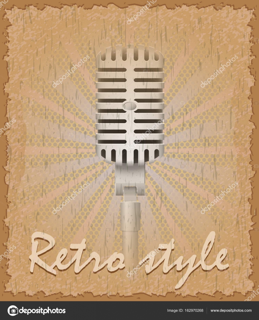 Retro style poster old microphone vector illustration Stock Vector ...