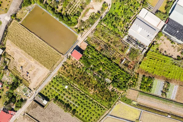 Aerial view of Puli town with buildings and farms — Stock Editorial ...
