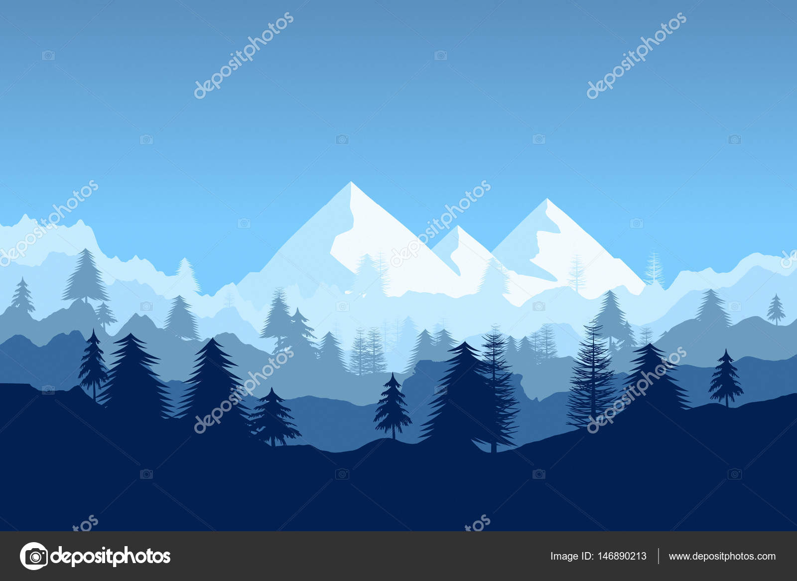 Snowy Mountain Landscape