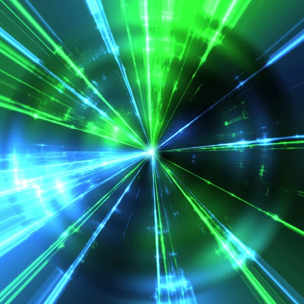 Illustration of some green and blue laser rays - Stock Image - Everypixel