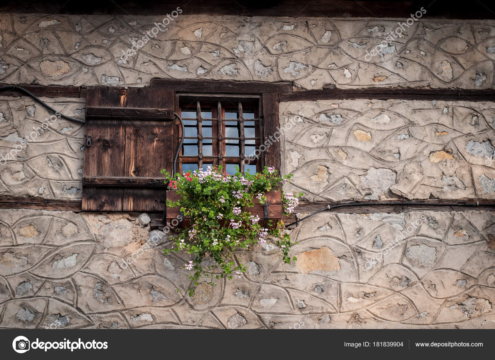 Open Old Window On Stone Wall Stock Photo by ©kpatyhka 181839904