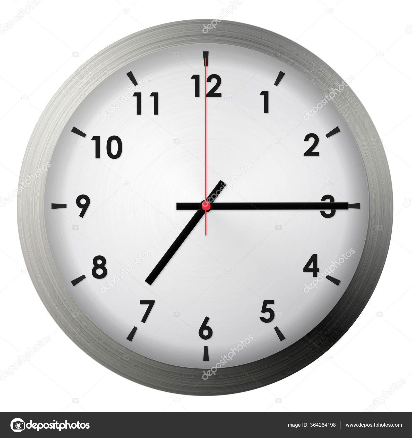 Analog Metal Wall Clock Isolated White Background — Stock Photo ...
