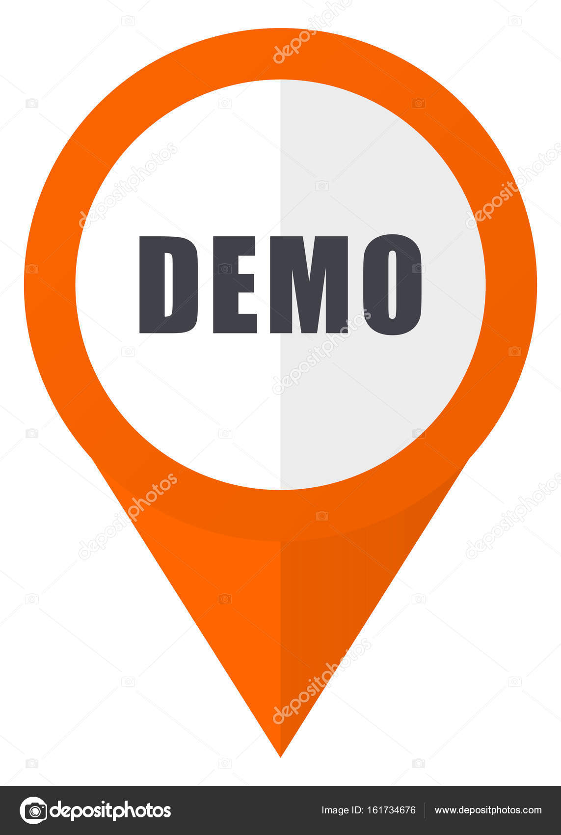 Demo orange pointer vector icon in eps 10 isolated on white background ...