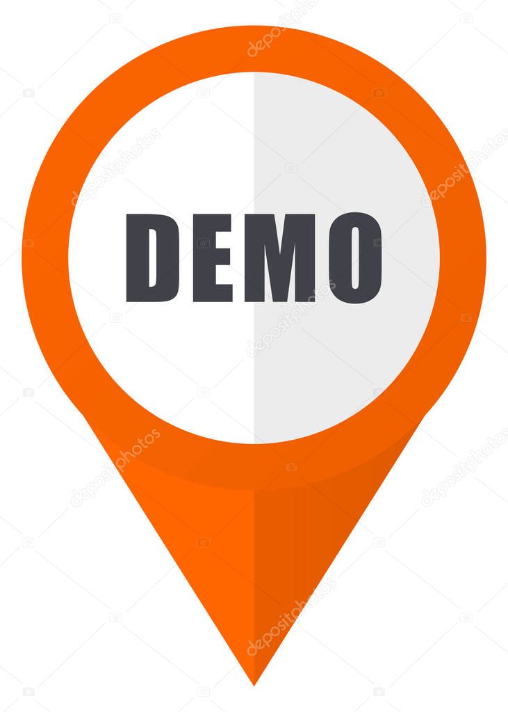 Icon: demo eps | Demo orange pointer vector icon in eps 10 isolated on ... Icon: demo eps | Demo orange pointer vector icon in eps 10 isolated on ...