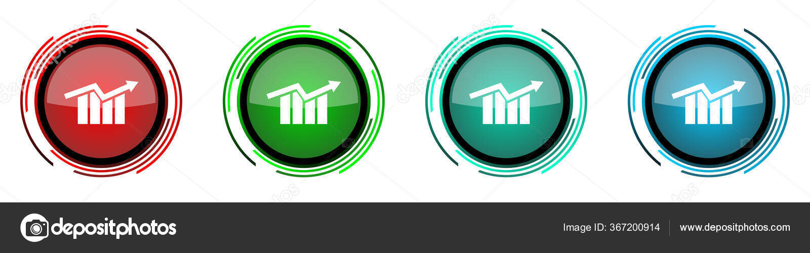 Graph Glossy Vector Icons Arrow Growth Business Set Buttons Webdesign ...