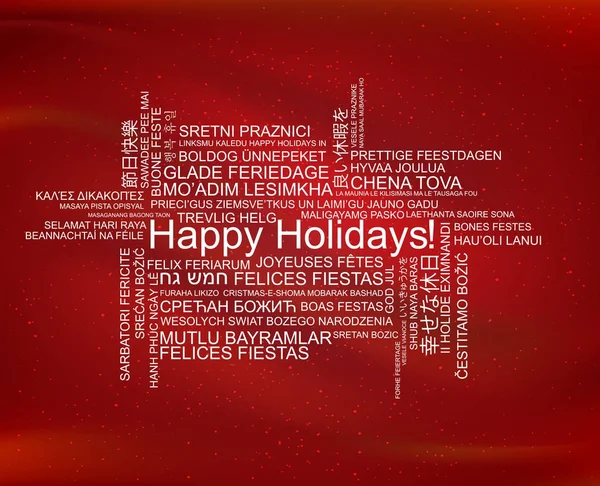 Vector Illustration Design Happy Holidays Different Languages Stock ...