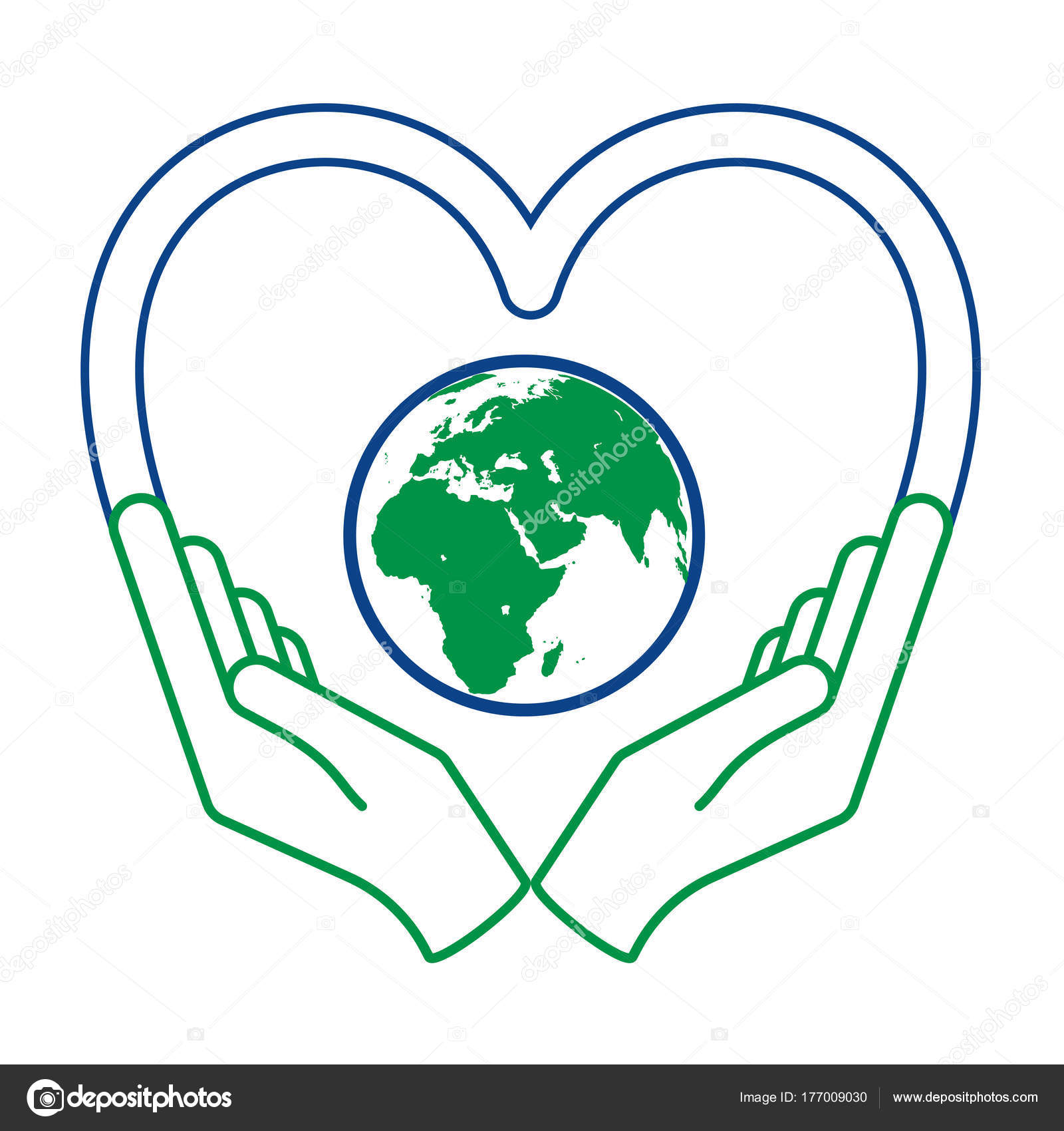Vector Illustration Design Two Hands Holding Planet Earth Stock Vector