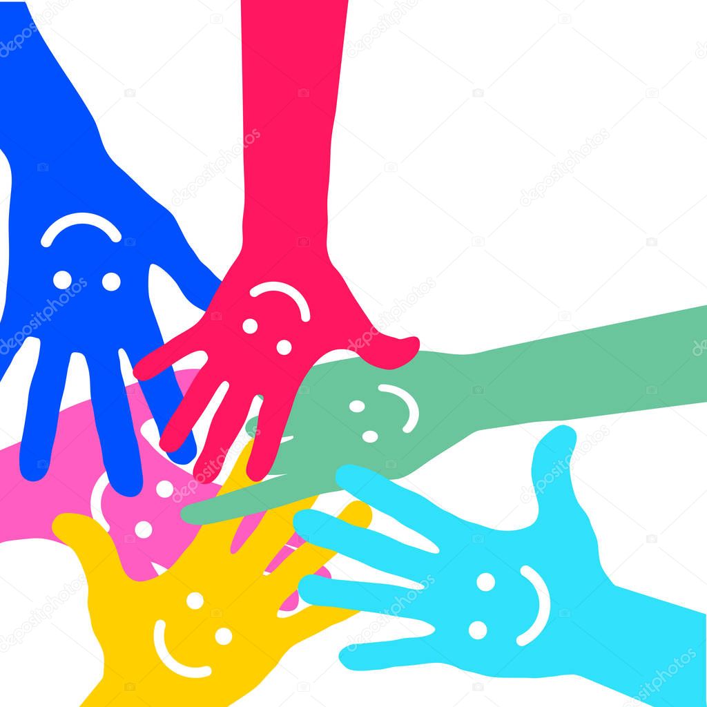 diseño de ilustración vectorial de Manos en círculo 2024