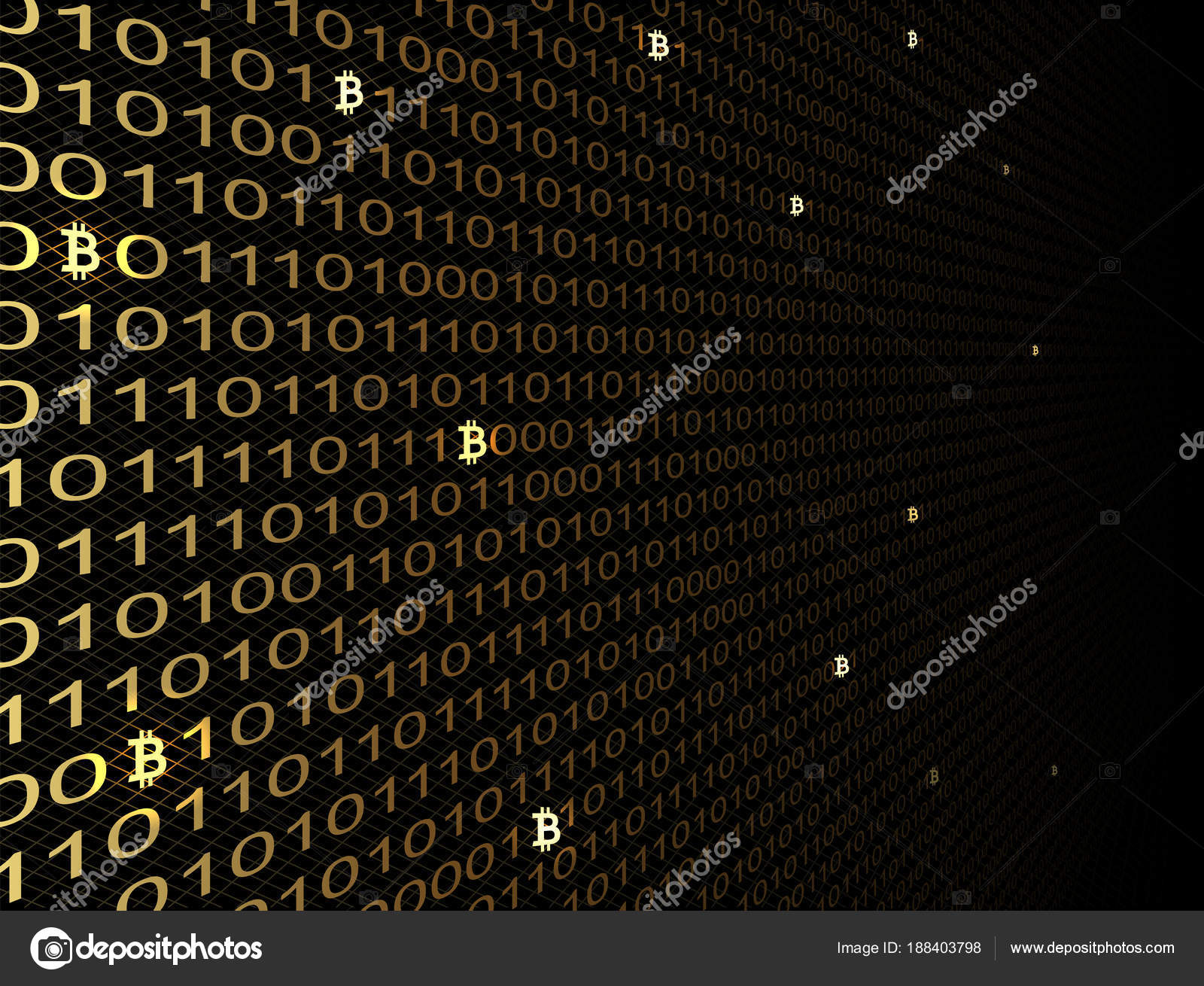 Bitcoin Crypto Currency Search Binary Code Vector Stock Vector Image by ...