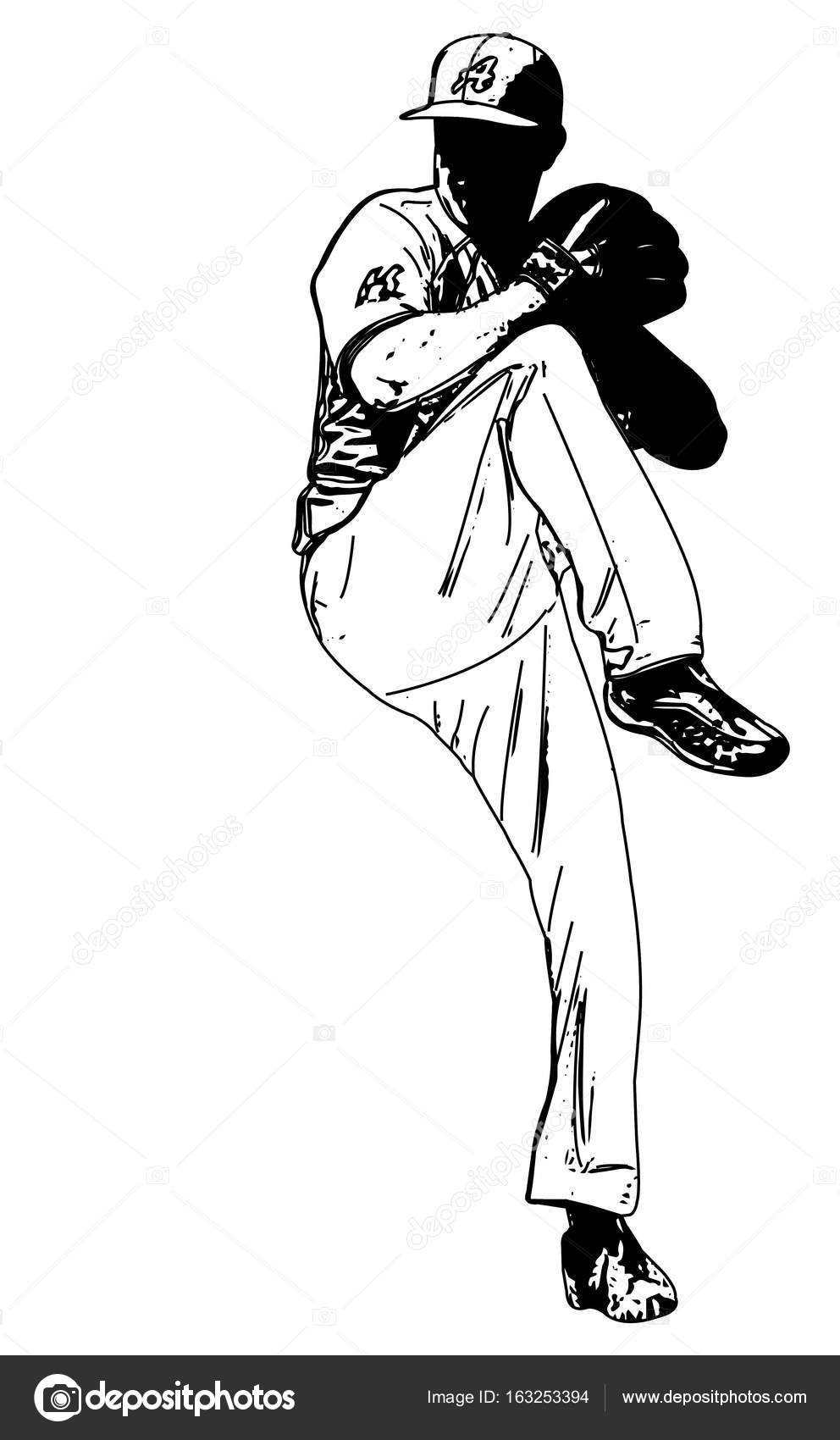 Baseball pitcher, sketch illustration Stock Vector Image by ©bokica ...