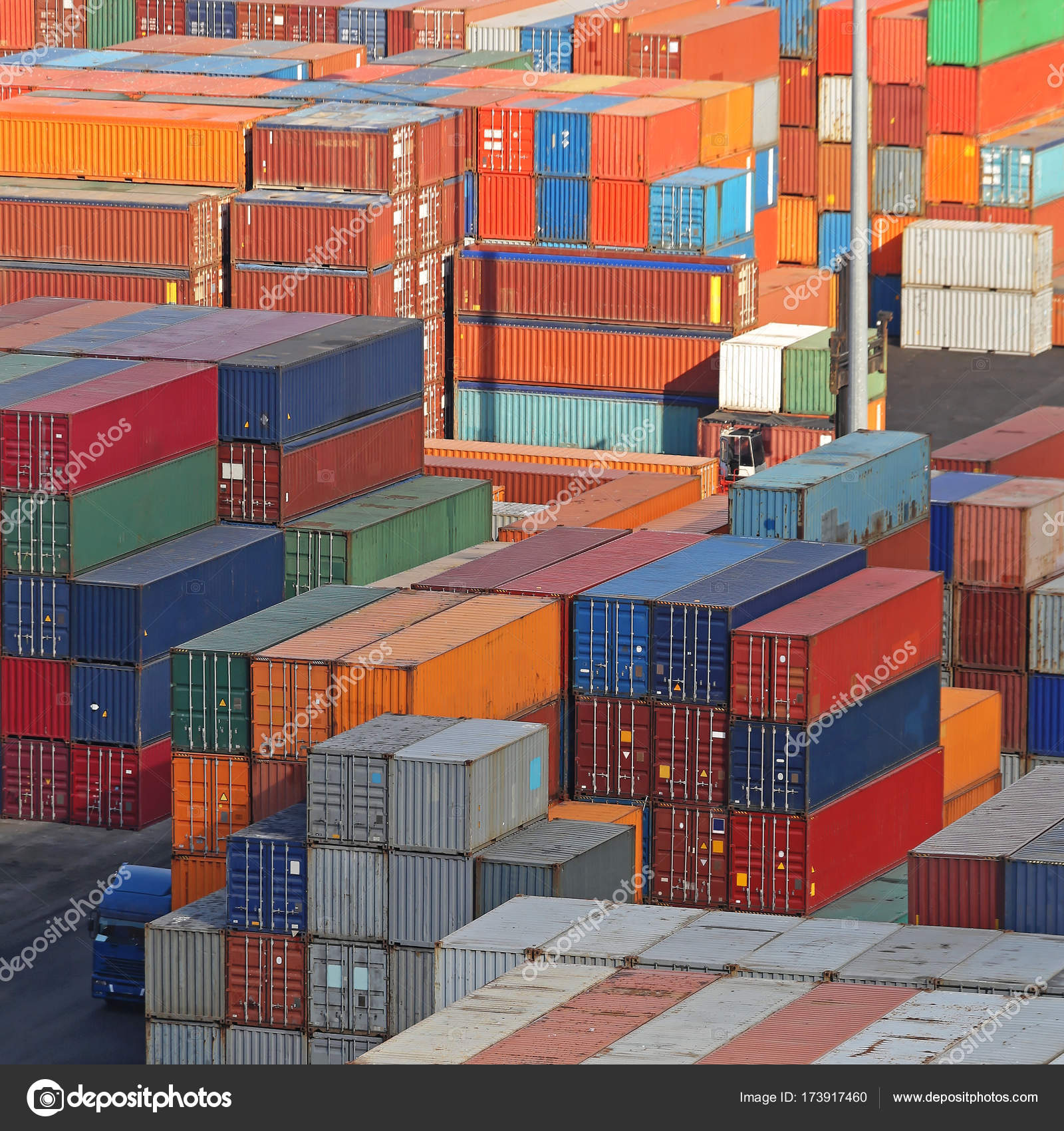 Shipping Containers Stack Stock Photo by ©Baloncici 173917460