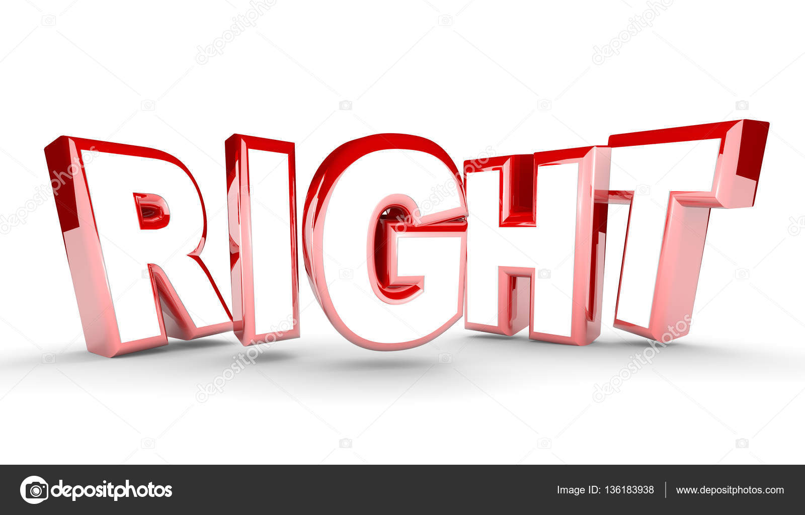 Woord rechts rode Letters — Stockfoto © iqoncept #136183938