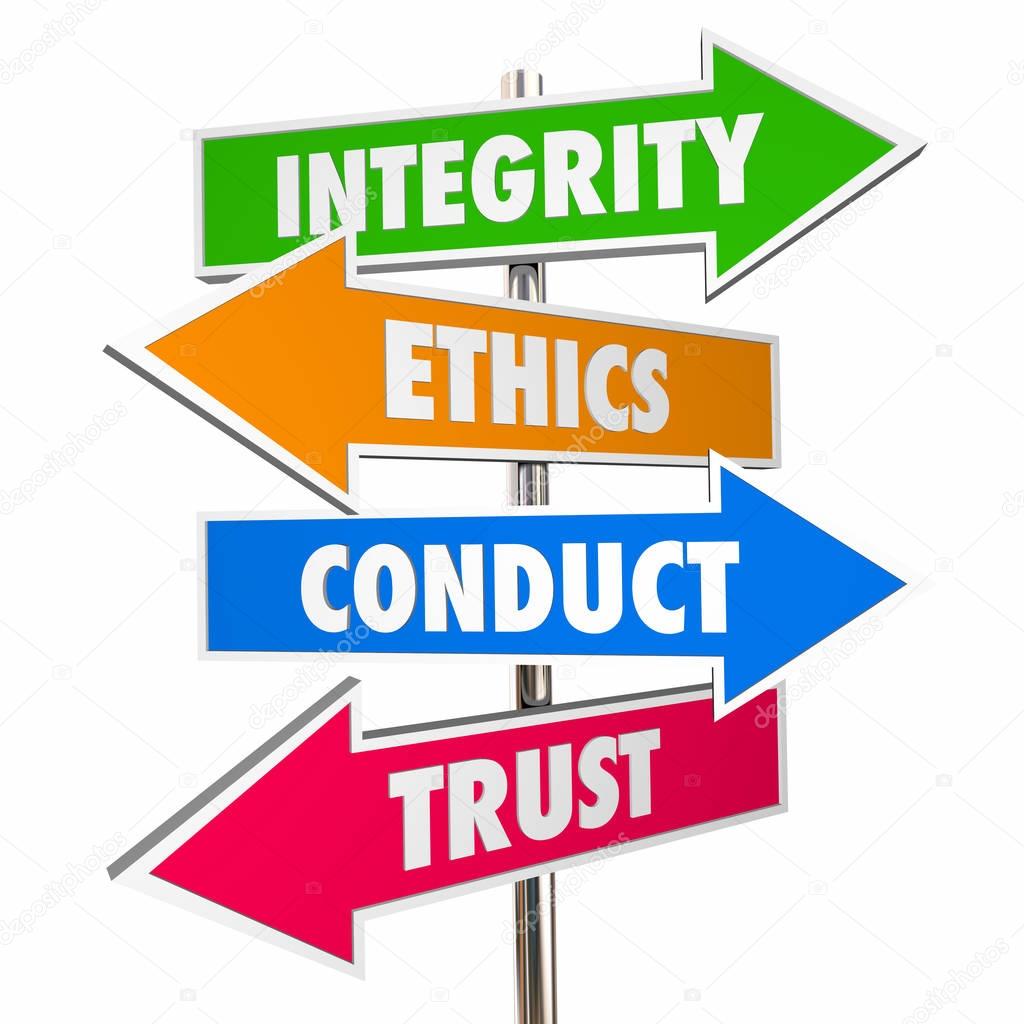 Integrity Arrow Signs Honesty Conduct Trust — Stock Photo © iqoncept ...
