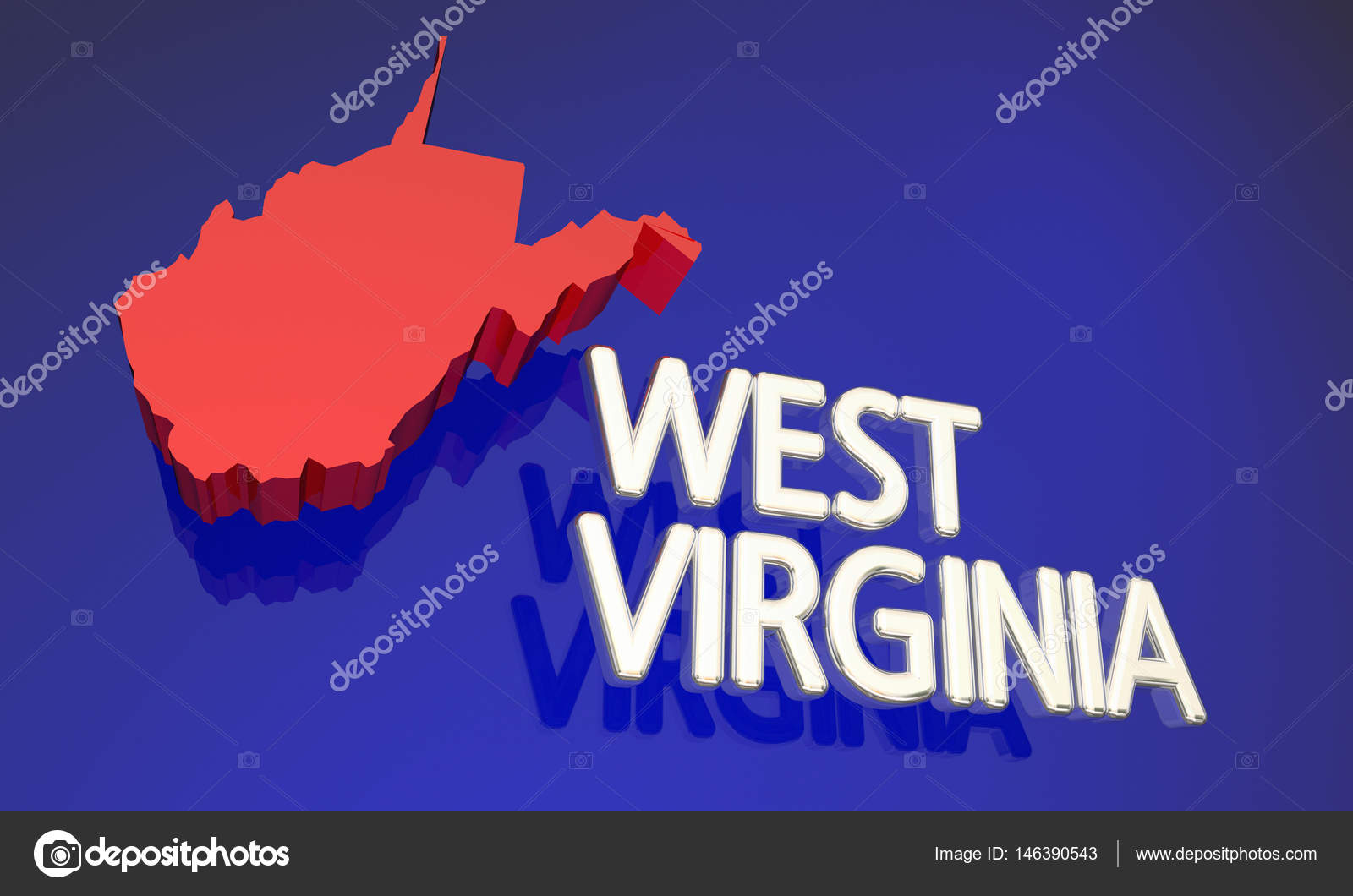 Mapa del estado de Virginia Occidental Ilustración de stock de ...