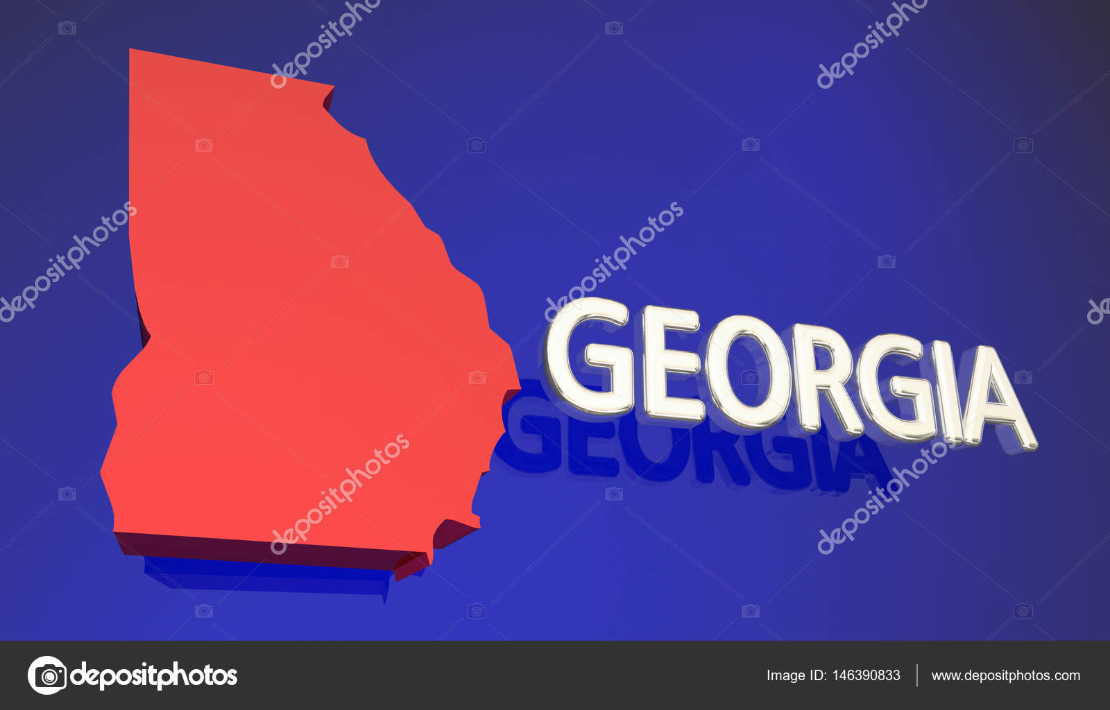Georgia State Map Stock Illustration by ©iqoncept #146390833