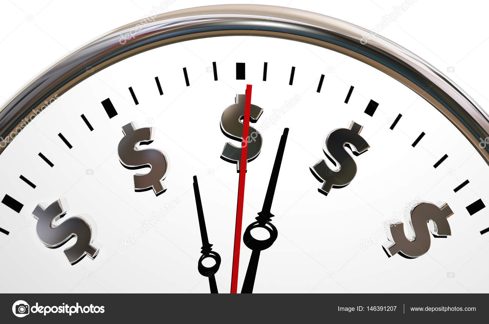 Dollar Signs on Clock Illustration — Stock Photo © iqoncept #146391207