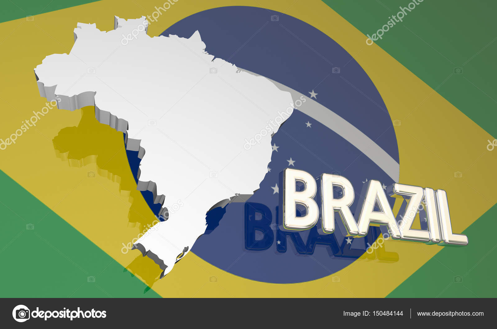 Brazil Country Nation Map Stock Illustration by ©iqoncept #150484144