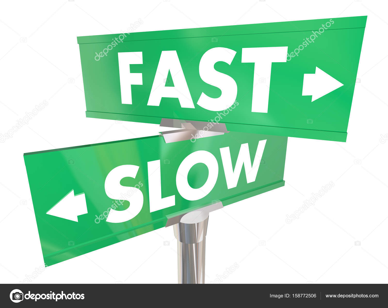 Fast Vs Slow Two Road Signs — Stock Photo © iqoncept #158772506