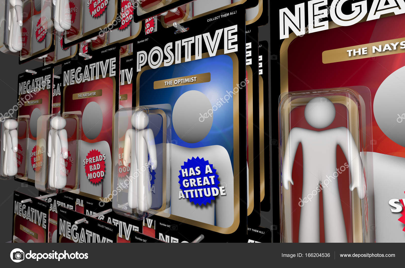 Positive Vs Negative Action Figures Good Attitude — Stock Photo ...