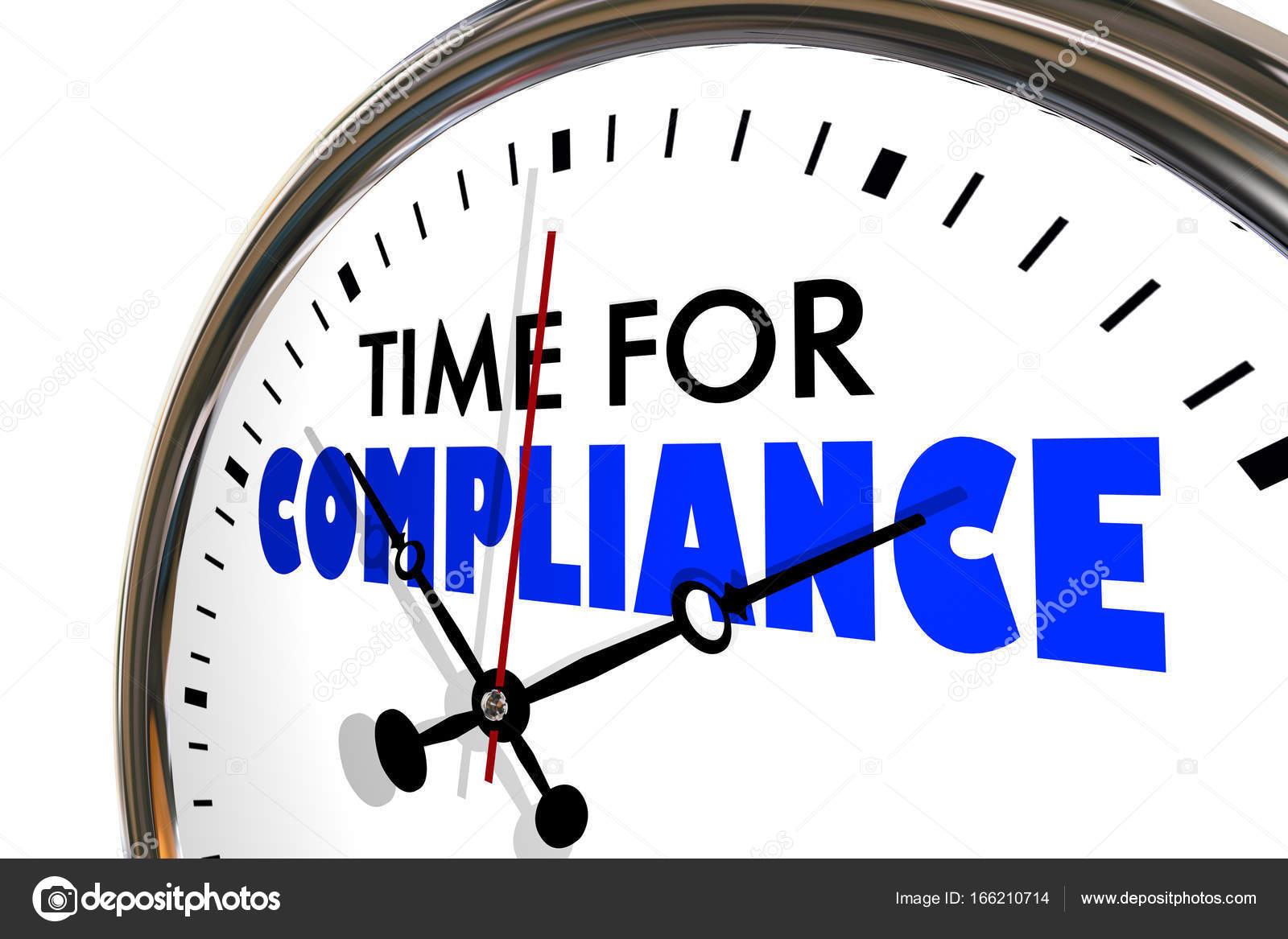 Time for Compliance Follow Rules Deadline Clock Stock Photo by ...