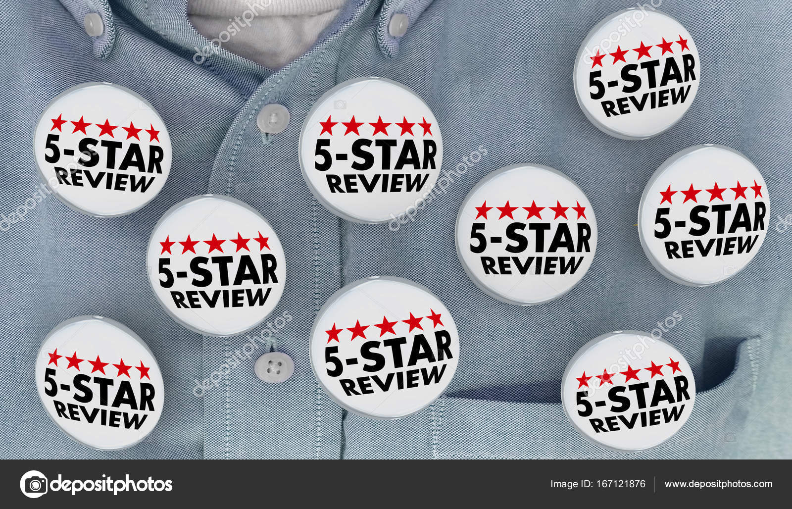 5 Star Review Pins Buttons Stock Photo by ©iqoncept 167121876