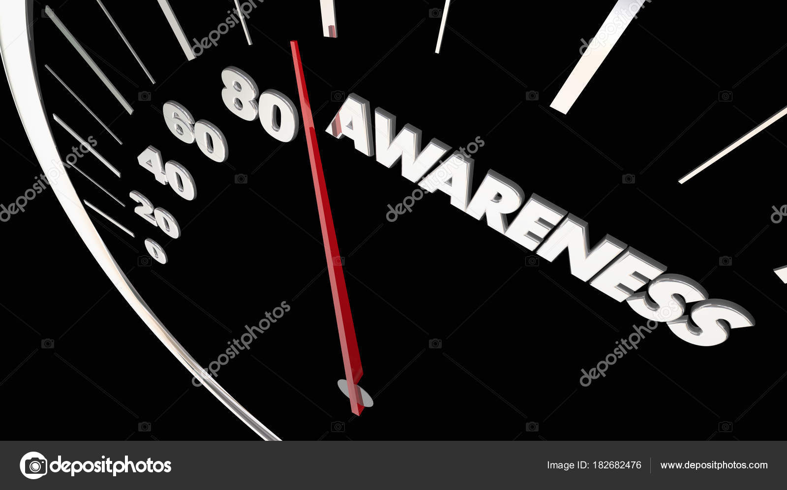 Speedometer Word Awareness Illustration Increase Knowledge Concept ...