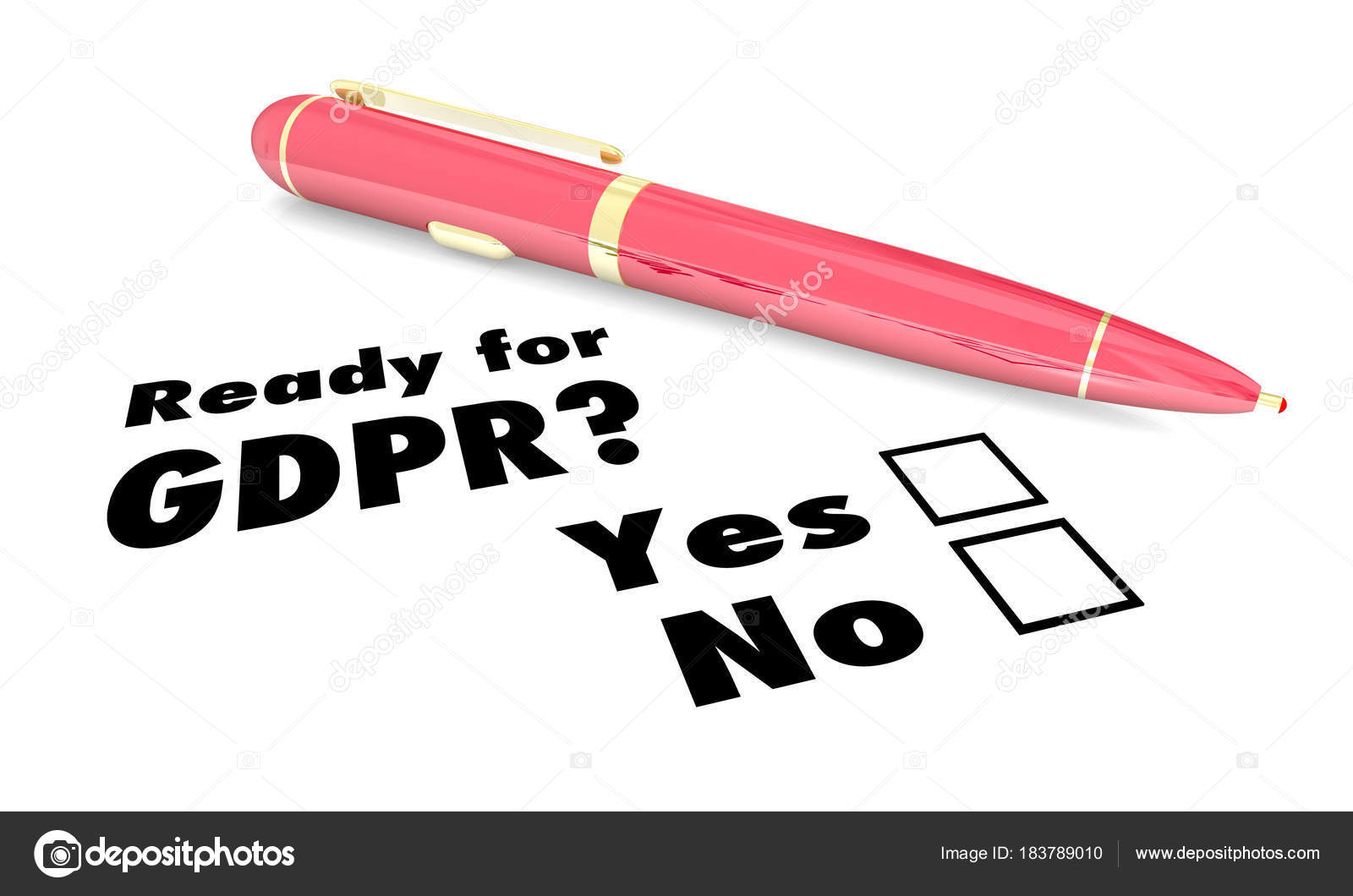 Ready Gdpr Pen Checkboxes Illustration Isolated White Background ...