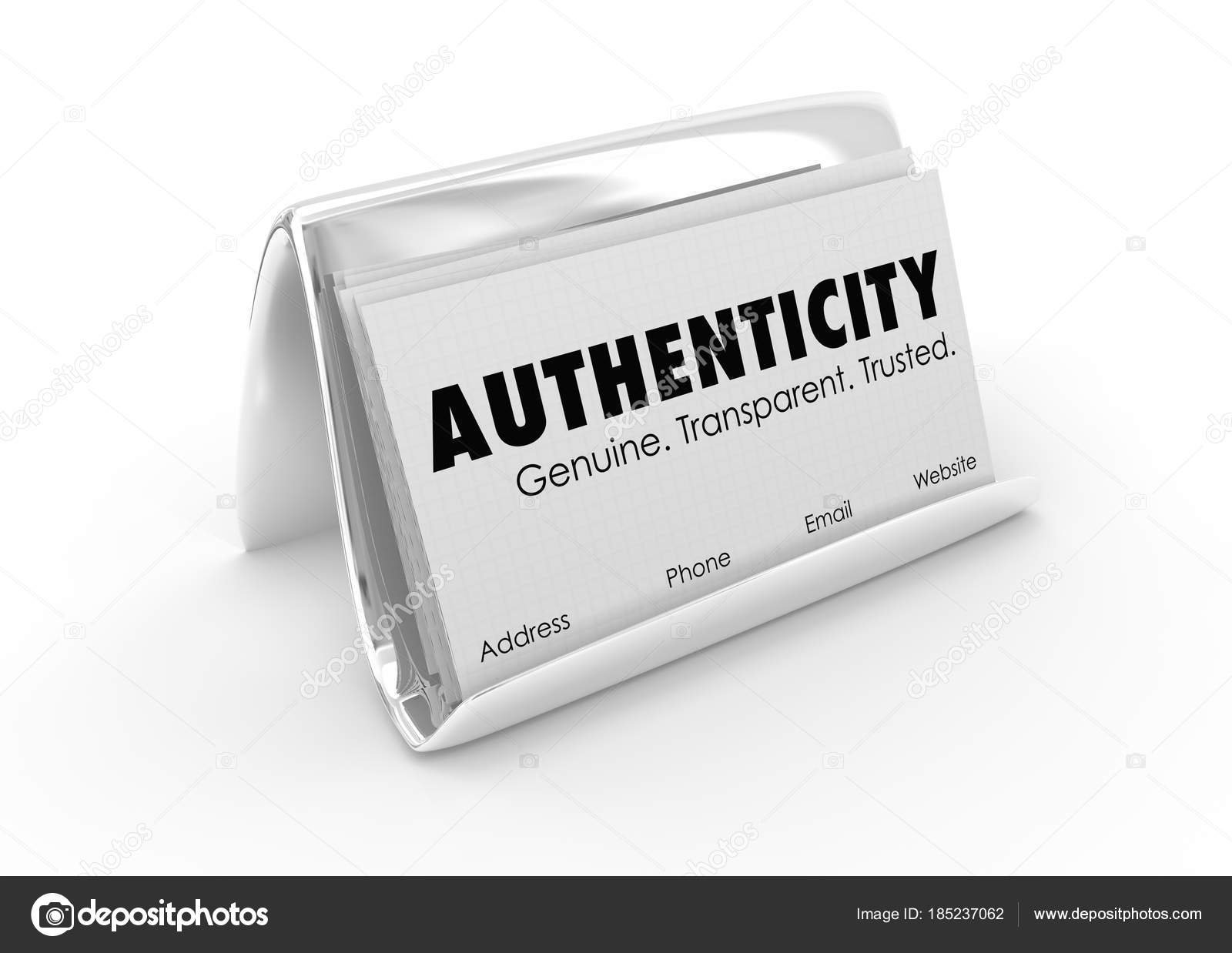 Authenticity Business Cards Honest Sincere Transparent Illustration ...