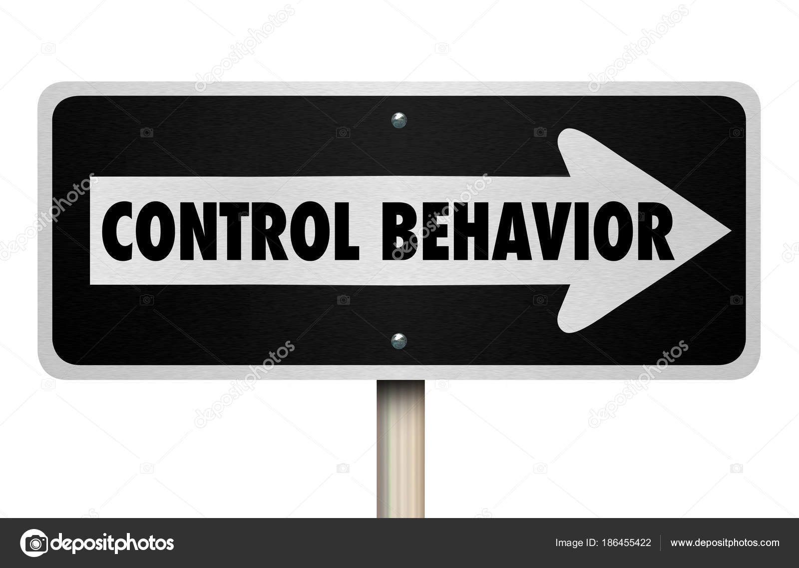 Lettering Control Behavior Direction Road Sign Stock Photo by ©iqoncept ...
