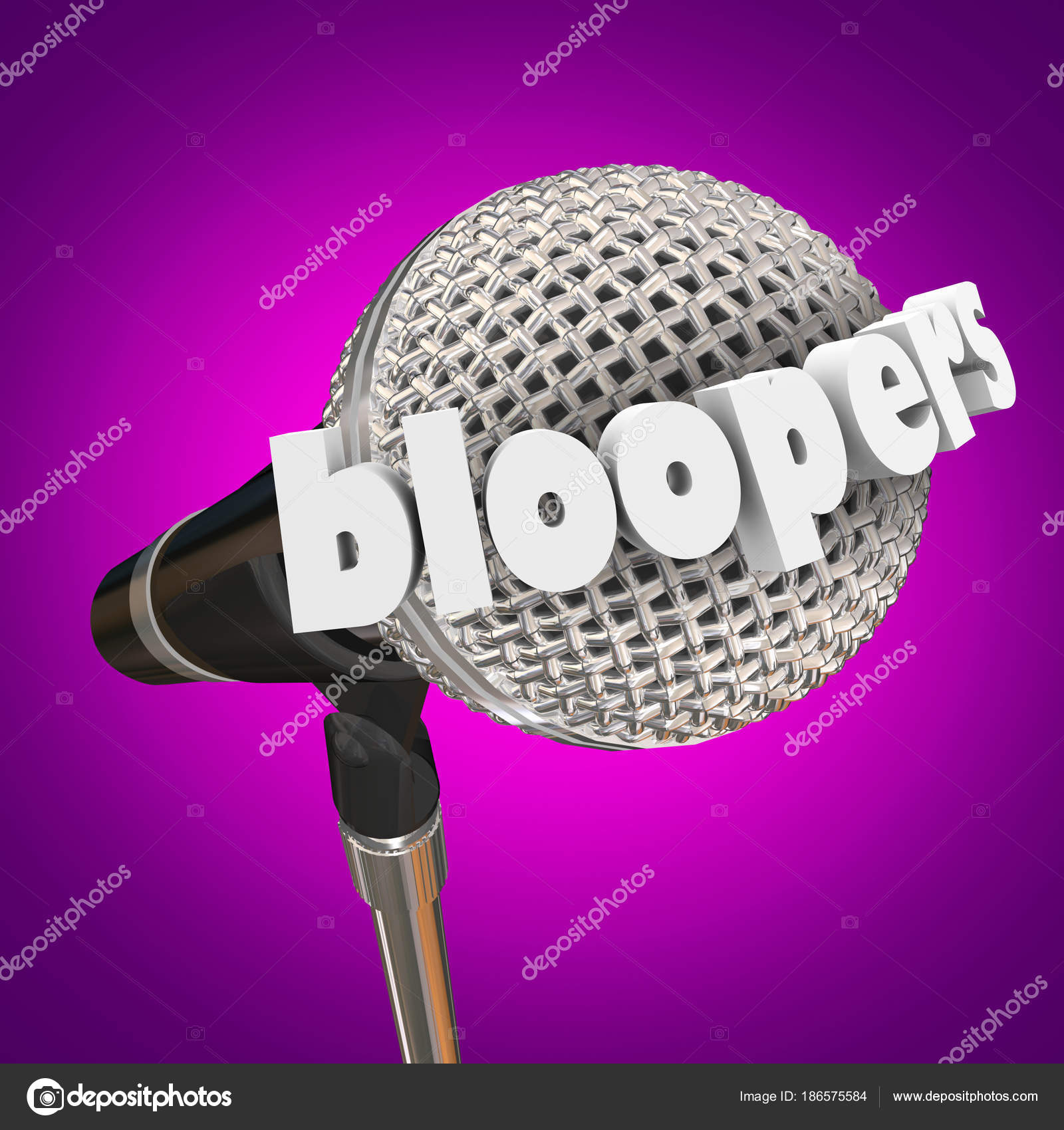 Bloopers Microphone Purple Background Stock Photo by ©iqoncept 186575584