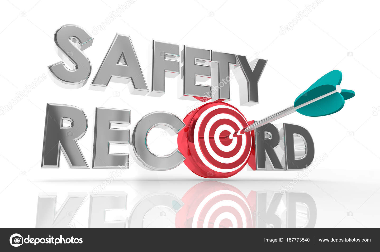 Safety Record Lettering Arrow Target Illustration — Stock Photo ...
