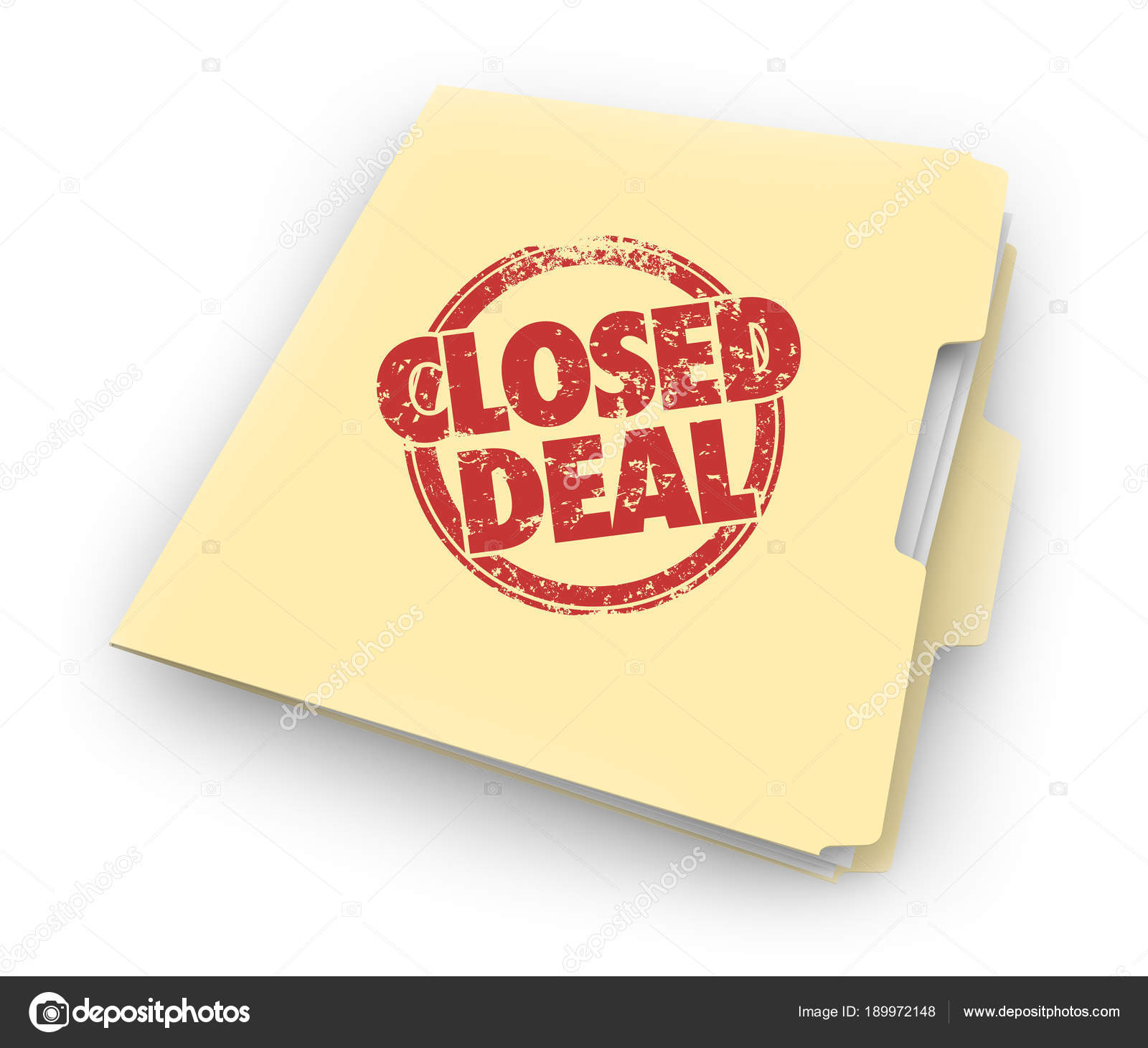 Sign Closed Deal File Isolated White Background Stock Photo by ...