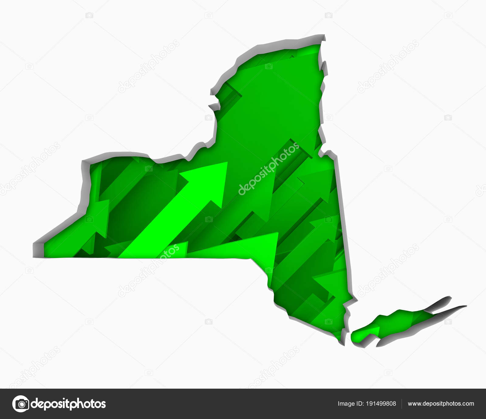 New York Arrows Map Growth Increase Rise Illustration Stock Photo by ...