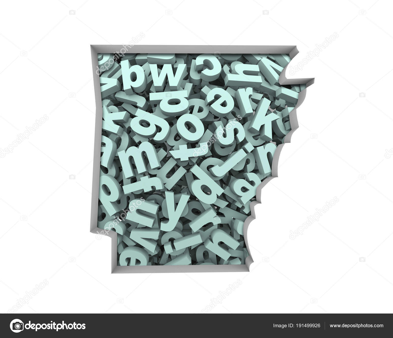 Arkansas Letters Map Education Reading Writing Schools Illustration ...