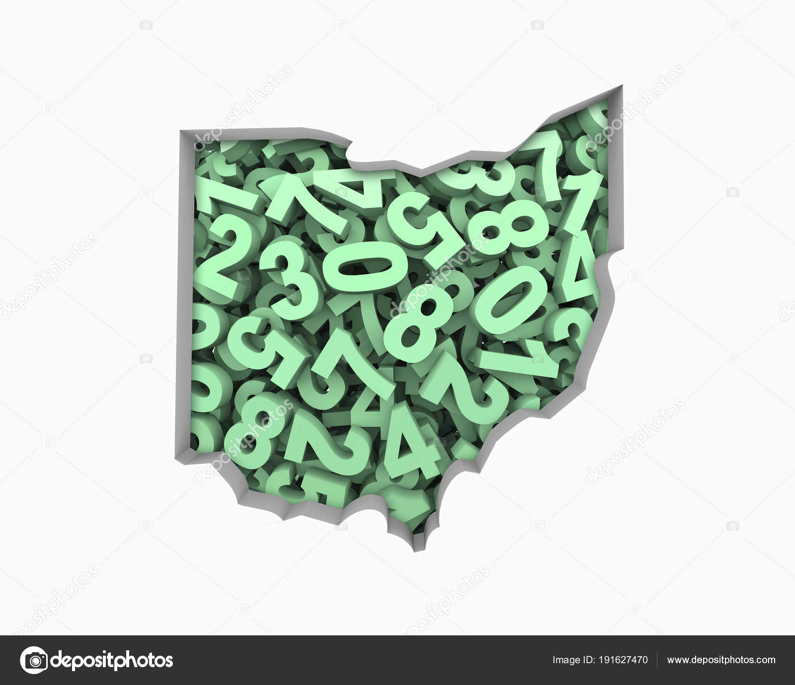 Ohio Map Numbers Math Figures Economy Illustration Stock Photo by ...