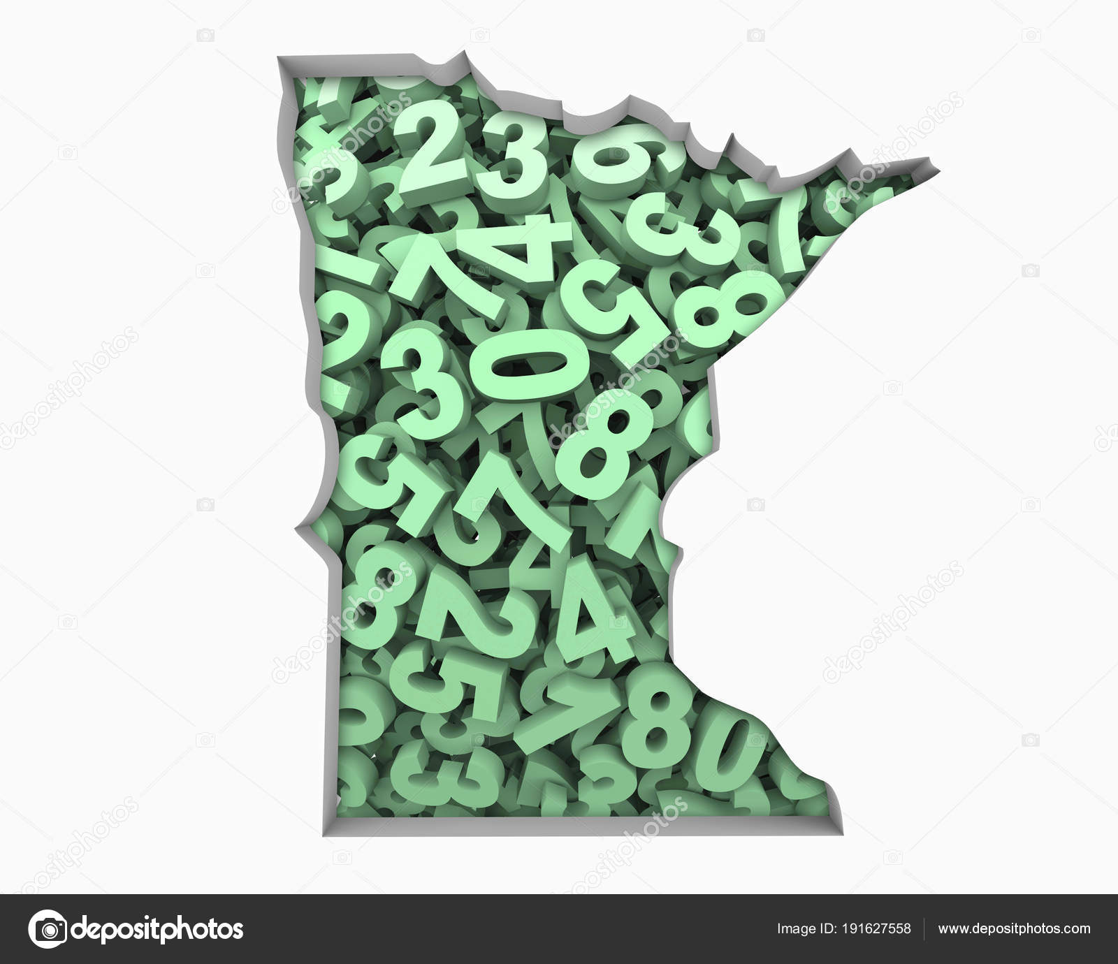 Minnesota Map Numbers Math Figures Economy Illustration Stock Photo by ...