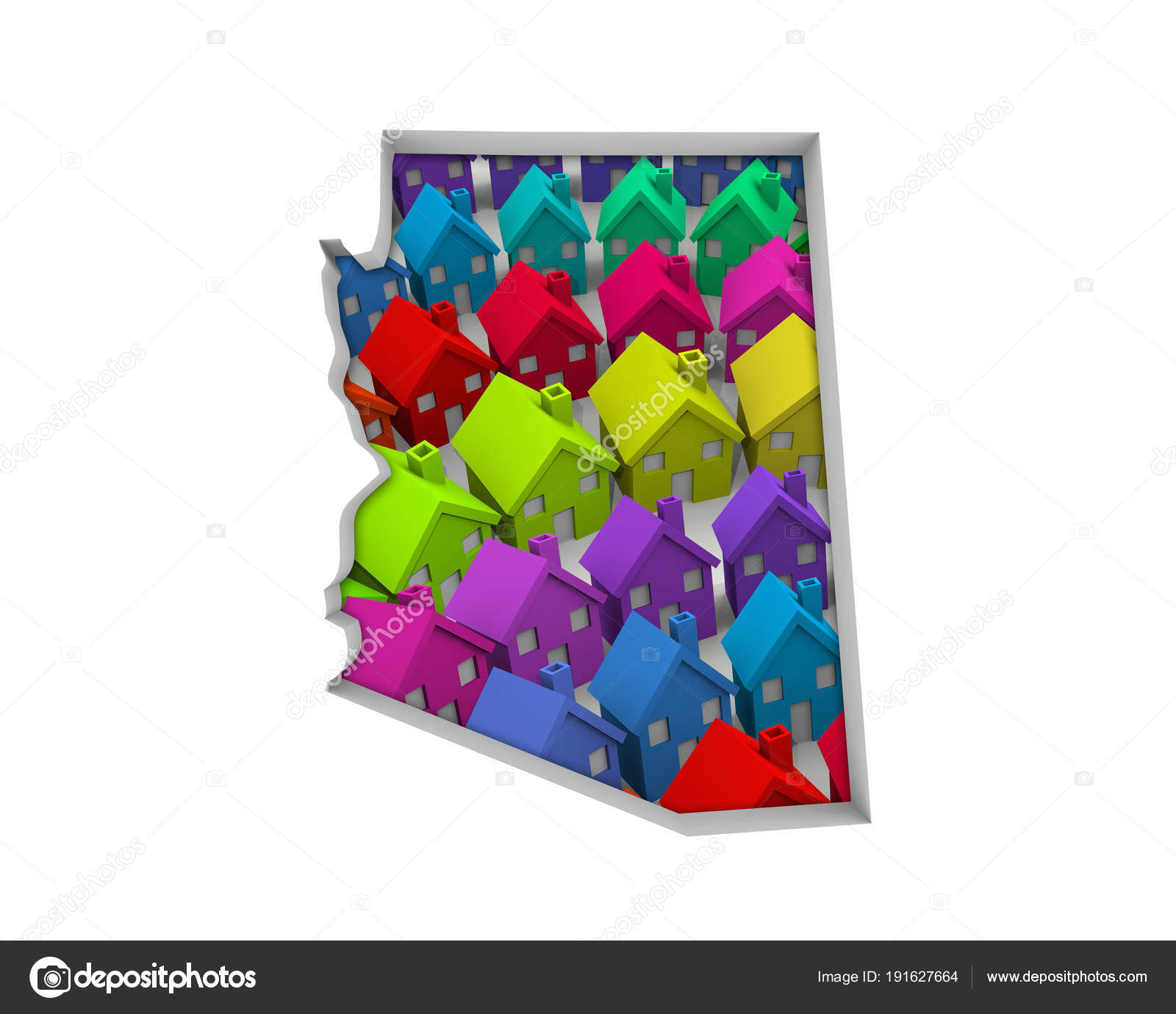 Arizona Homes Homes Map New Real Estate Development Illustration ...