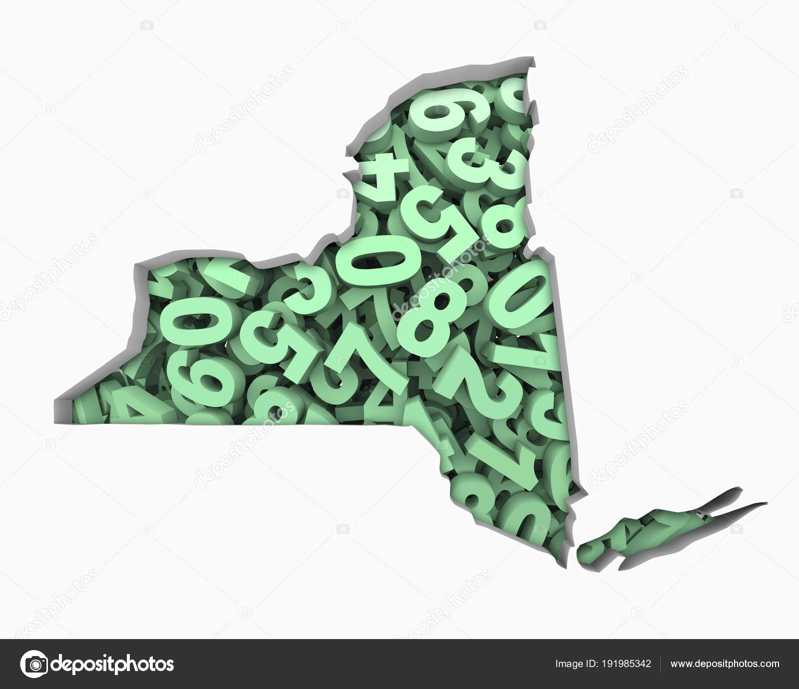 New York Map Numbers Math Figures Economy Illustration — Stock Photo ...