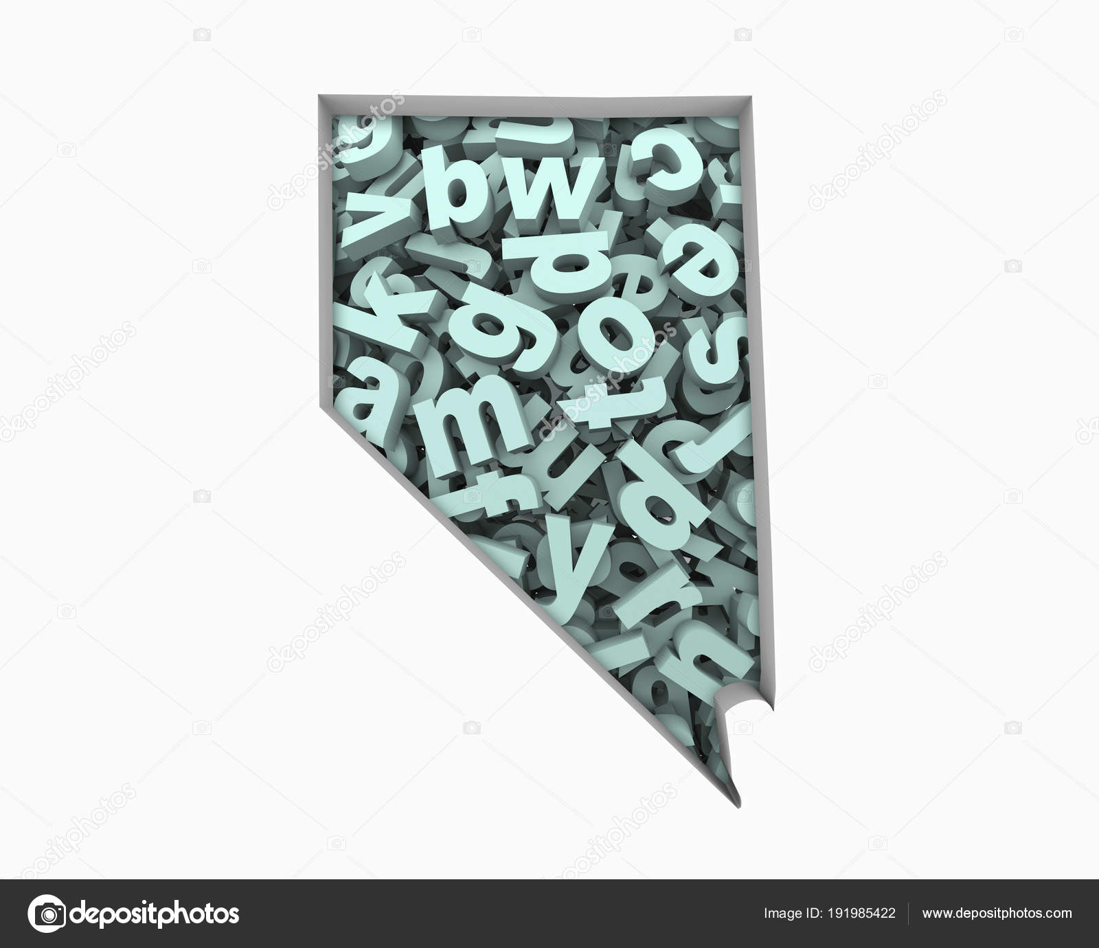 Nevada Letters Map Education Reading Writing Schools Illustration ...