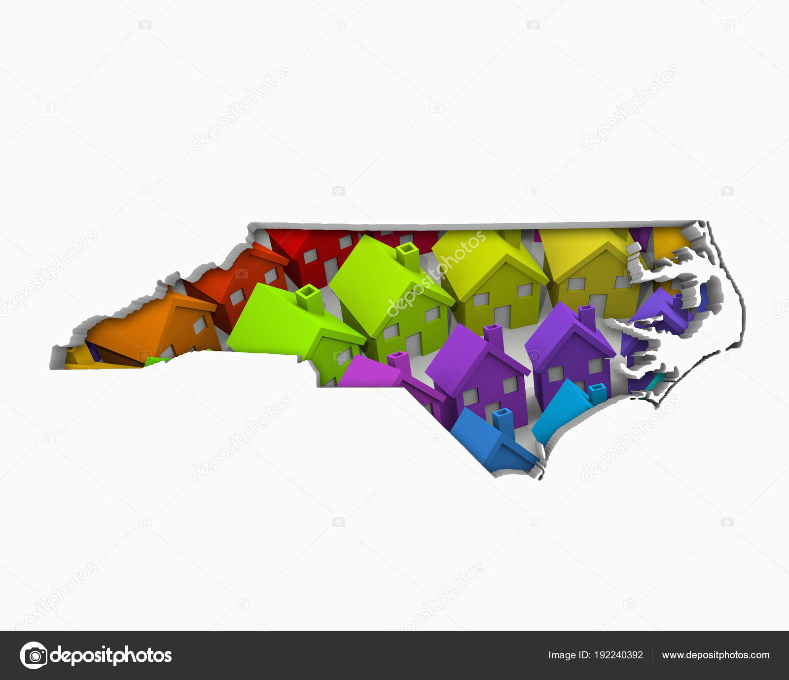 North Carolina Homes Homes Map New Real Estate Development Illustration ...