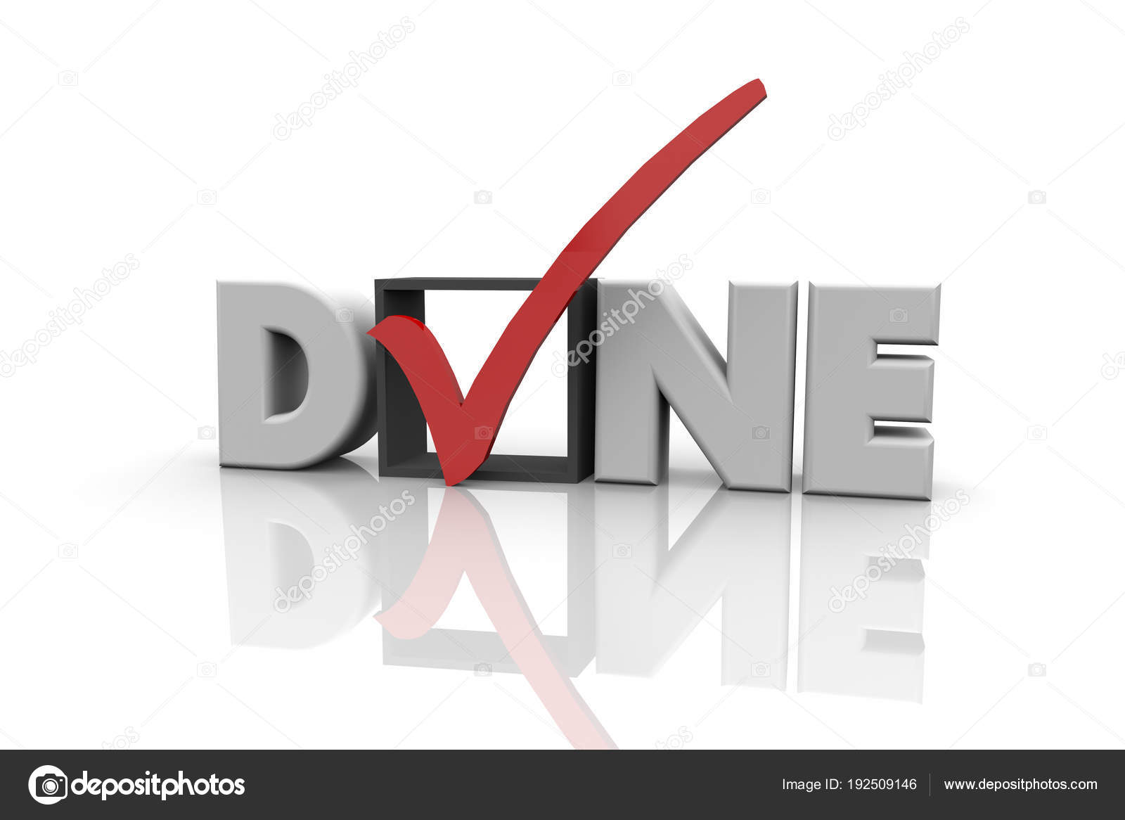 Lettering Done Complete Finished Check Box White Background Stock Photo ...