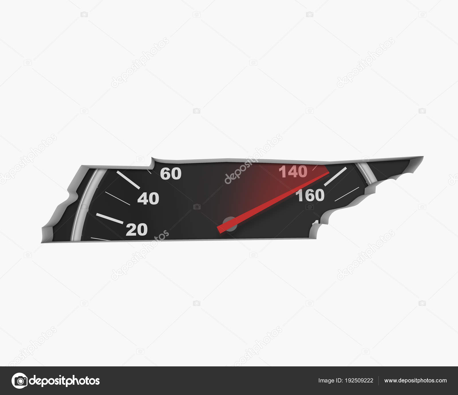 Silhouette Tennessee Speedometer White Background Stock Photo by ...