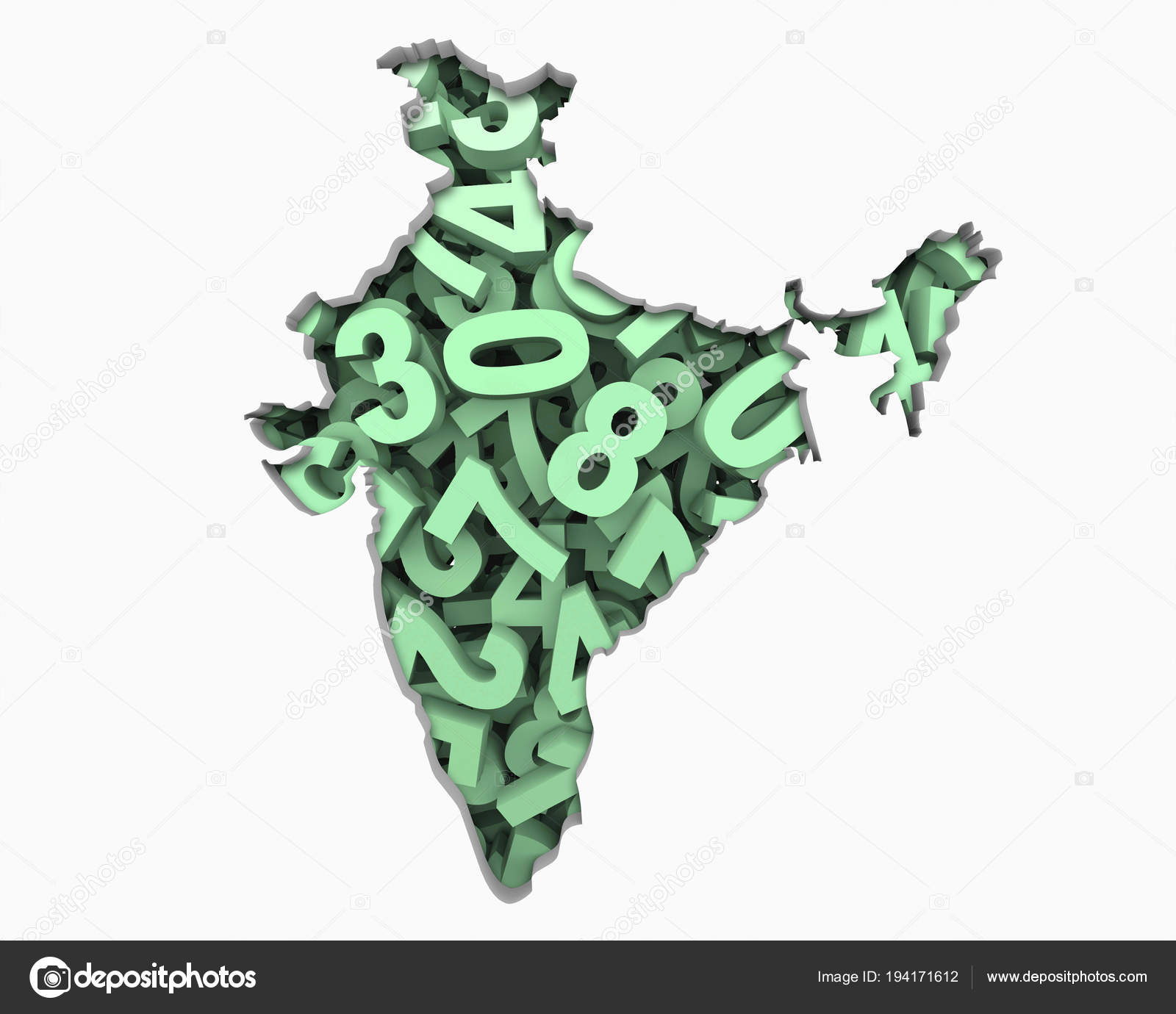 India Asia Indian Map Numbers — Stock Photo © iqoncept #194171612