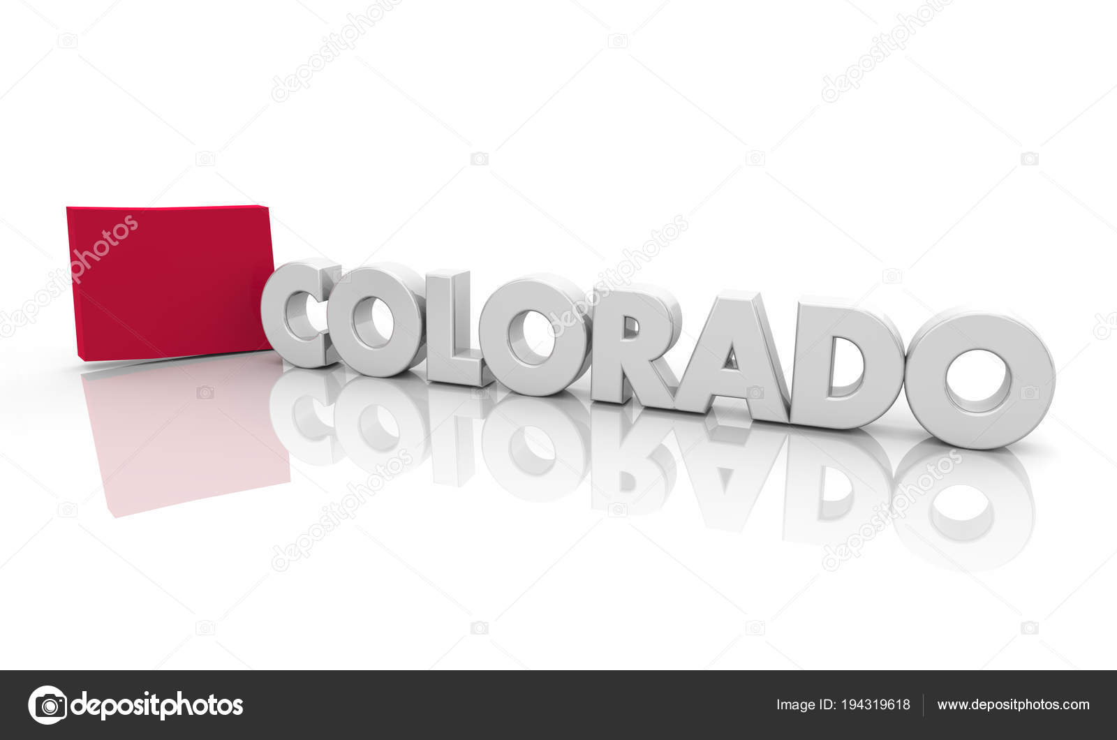 Colorado Red State Map Word Illustration Stock Photo by ©iqoncept 194319618