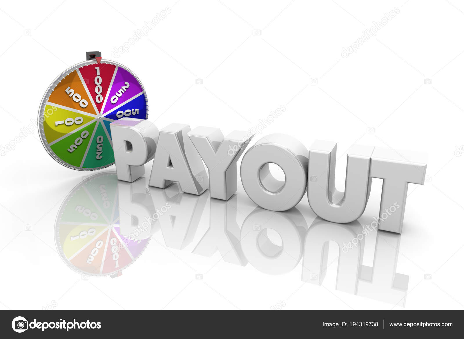 Payout Spinning Game Show Wheel Jackpot Word Ilustración — Foto de ...