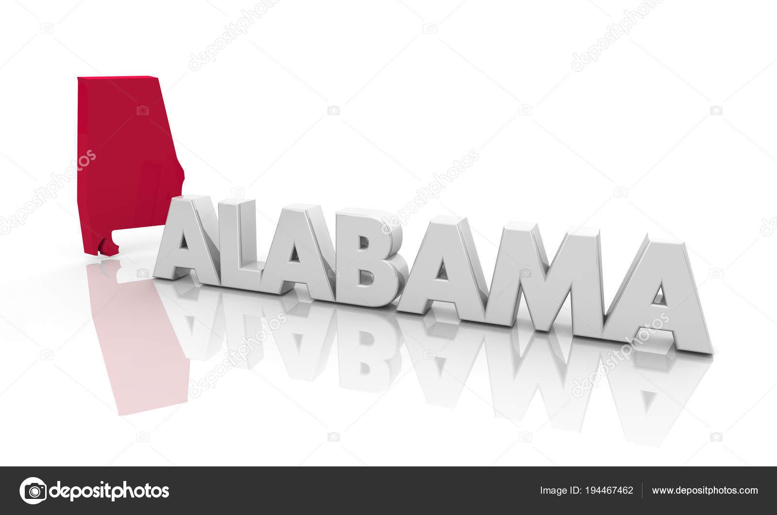 Alabama Red State Map Word Illustration — Stock Photo © iqoncept #194467462